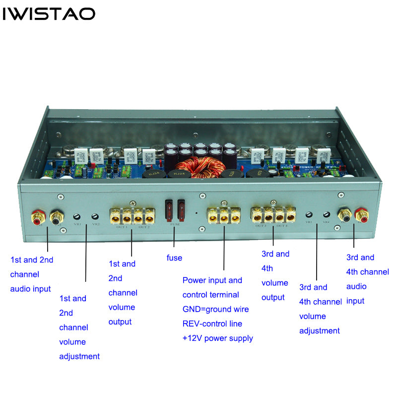 IWISTAO Car Power Amplifier - 4-Channel Audiophile Amplifier Gold Seal ...