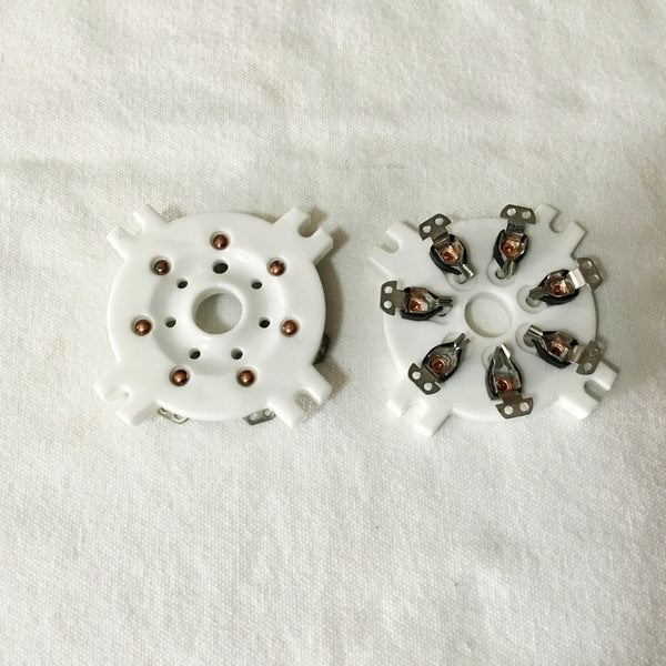 7-pin Tube Socket Silver-plated Pins Ceramic Flat Base for Tube Amp ...